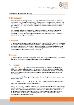 Policies - Gateway Business College